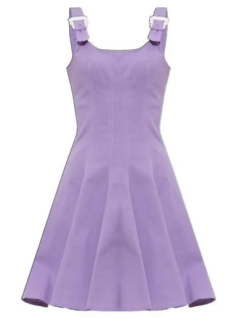 Versace Strappy Buckled Dress - Purple