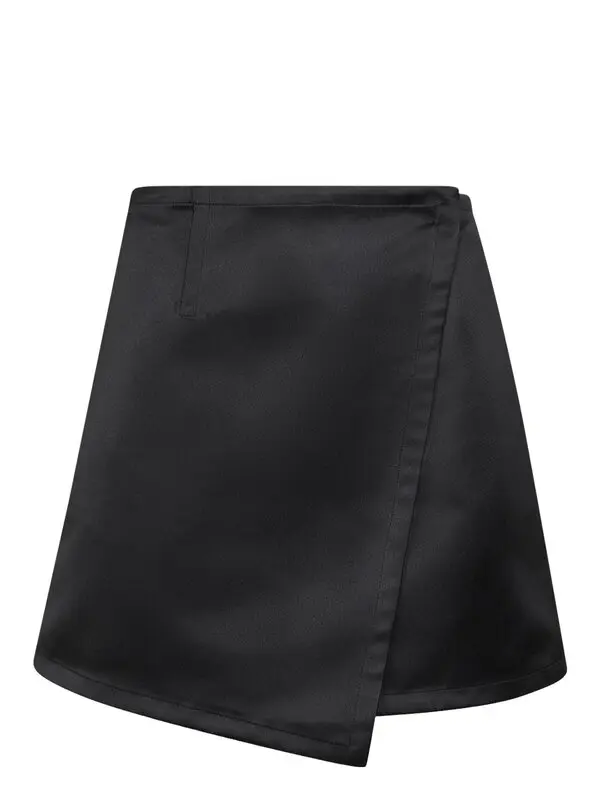 Co Name' Asymmetric Wrap Skirt - Black