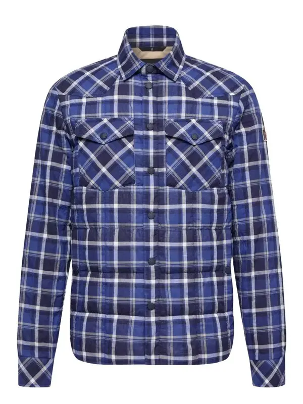 Moncler Quilted Plaid Overshirt - Blue