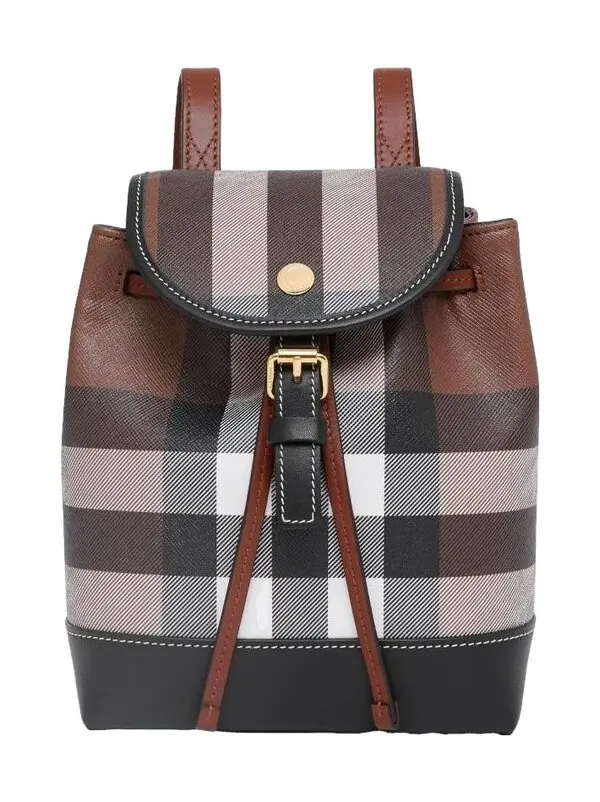 Burberry Check Printed Micro Backpack - Multicolor