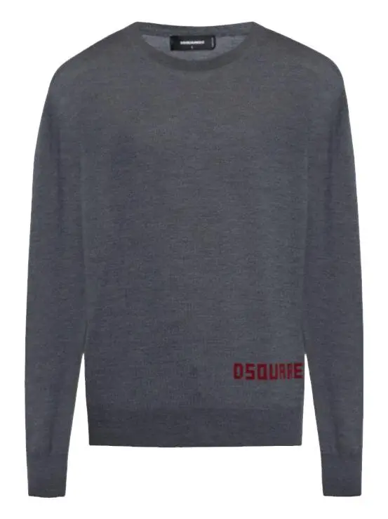 Dsquared2 Logo Embossed Knit Jumper - Grey