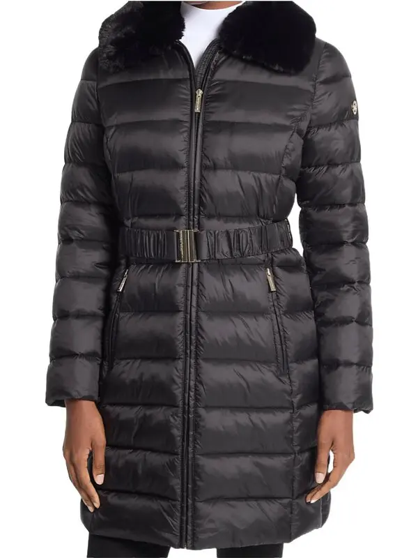 Michael Kors Packable Quilted Puffer Coat - Black