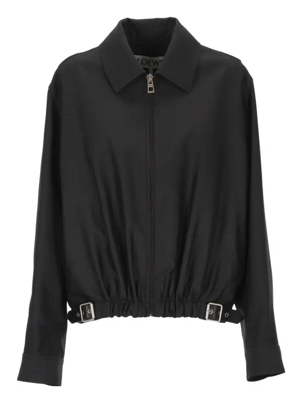 Loewe Belted Zip-up Jacket - Black