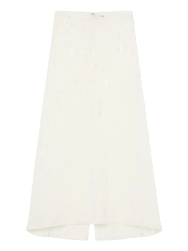 Co Gathered Detail Asymmetric Hemline Skirt - Off White