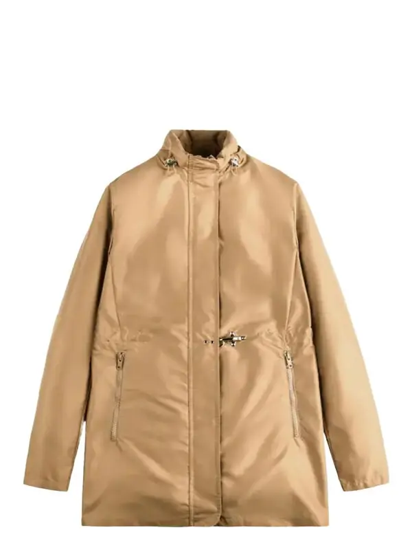 FAY Hook-fastening Waterproof Technical Poplin Jacket - Brown