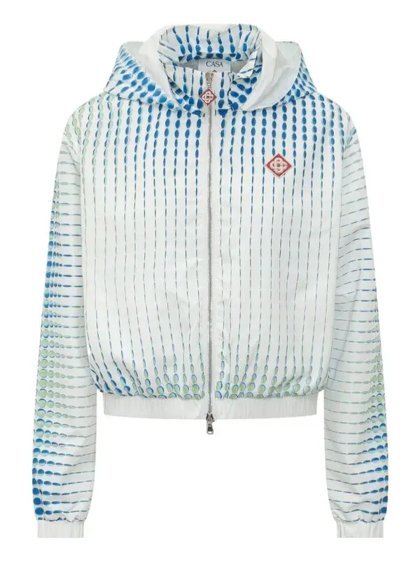Casablanca Long Sleeve Zip-up Hooded Jacket - White