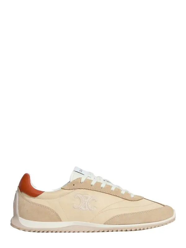Celine Racer Sneakers In Nylon, Suede Calfskin And Calfskin - Nude