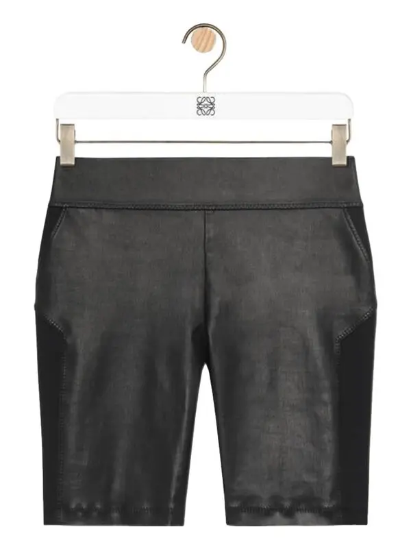 Loewe Stretch Cycling Shorts In Nappa Leather - Black