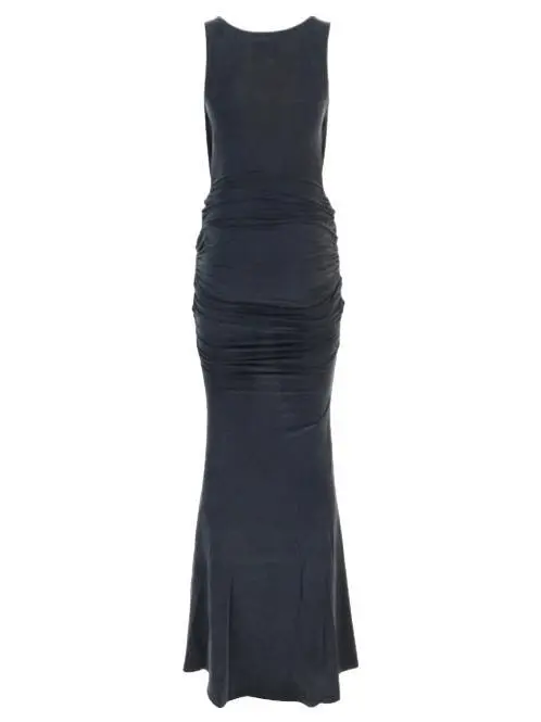 VIVIENNE WESTWOOD Scoop Neck Ruched Maxi Dress - Black