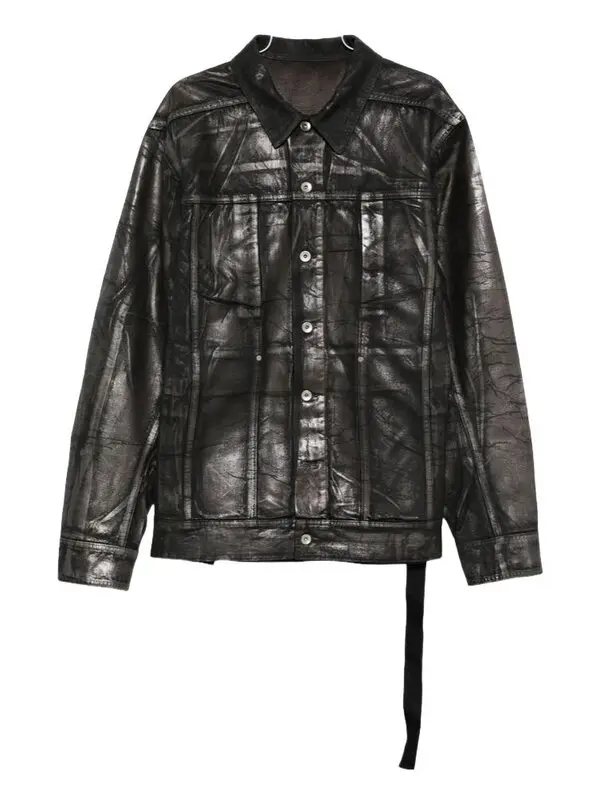 Rick Owens Strapped Jumbo Denim Jacket - Black