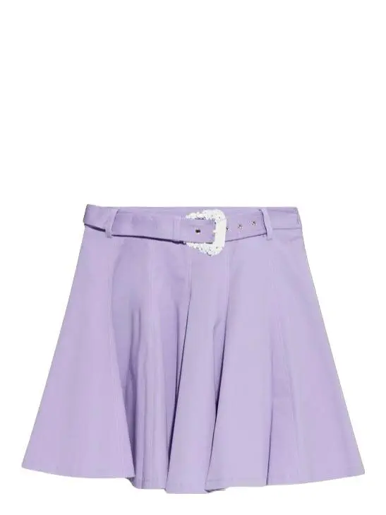 Versace Belted Flared Skirt - Purple