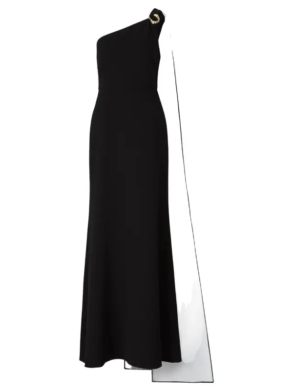 Roland Mouret Embellished Asymmetric Gown - Black