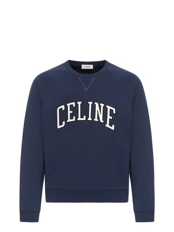 Celine Cotton Fleece Sweatshirt - Blue