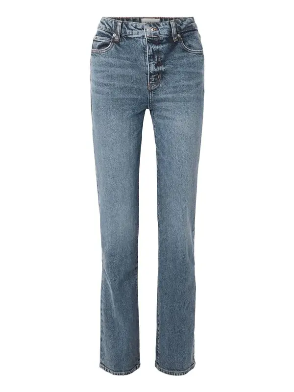 FRAME The Ruler High-rise Slim-leg Jeans - Gray