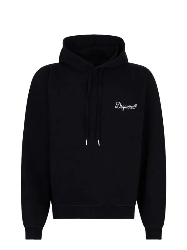 Dsquared2 Relaxed-fit Embroidered Logo Hoodie - Black