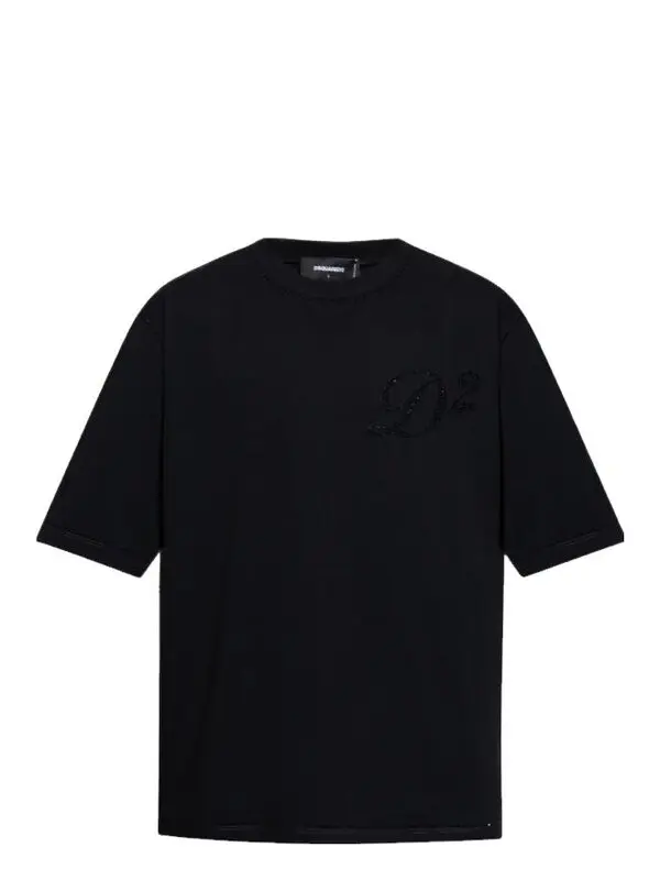 Dsquared2 Crystal-logo Crewneck T-shirt - Black