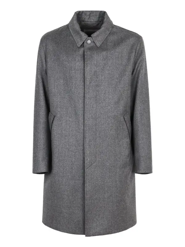 Canali Zip-front Wool Coat - Gray