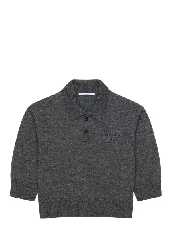 Givenchy Logo Detailed Knit Polo Shirt - Slate-coloured