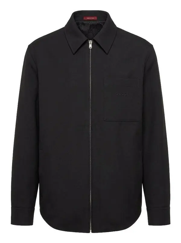 Gucci Twill Zip Overshirt - Black