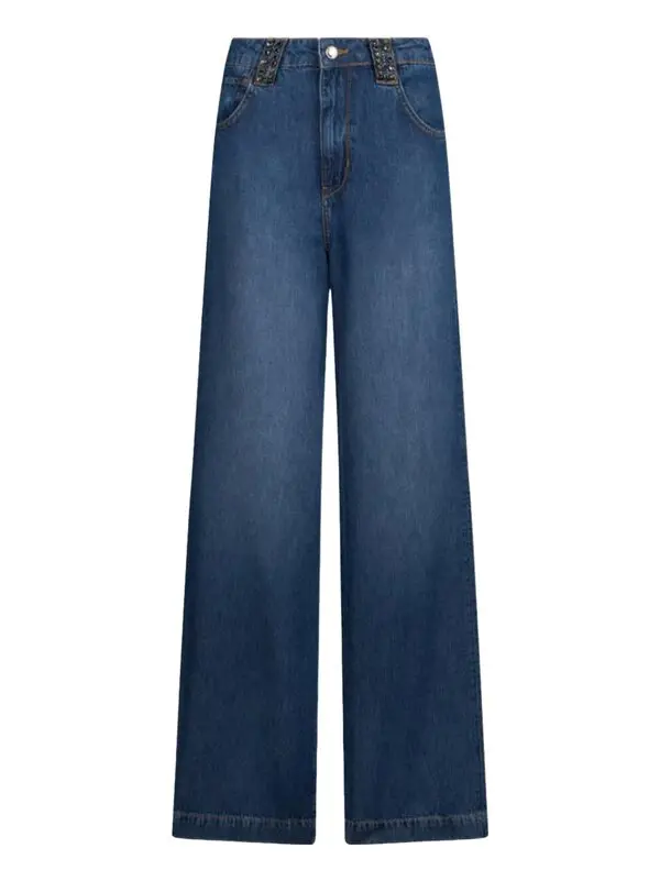 Liu Jo High-waist Flared Jeans With Embellished Belt Loops - Blue