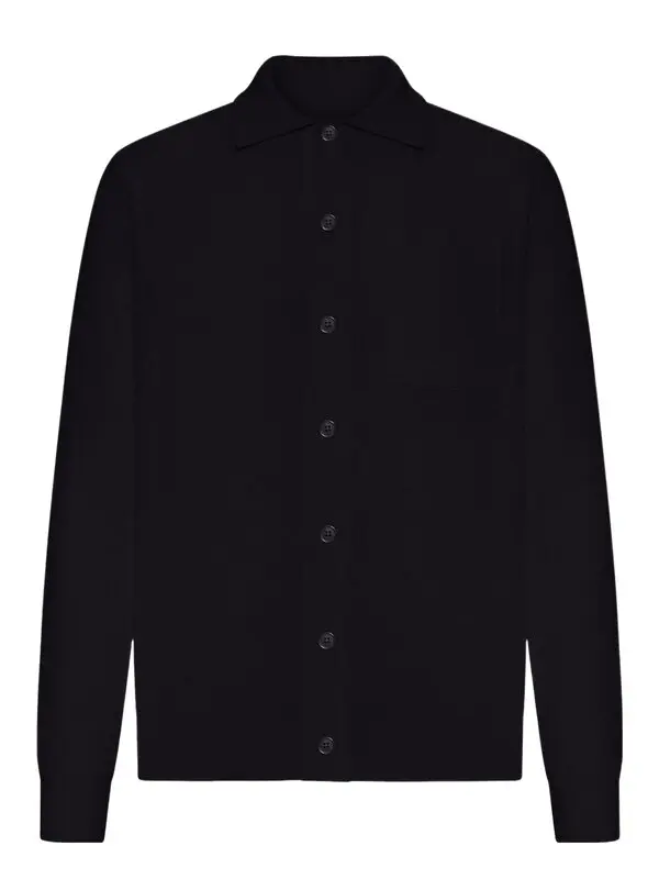 ROBERTO COLLINA Military Stitch Pocket Shirt - Black