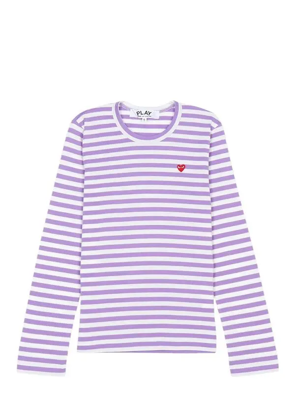 Comme Des Garçons Long Sleeve Striped T-shirt - Purple