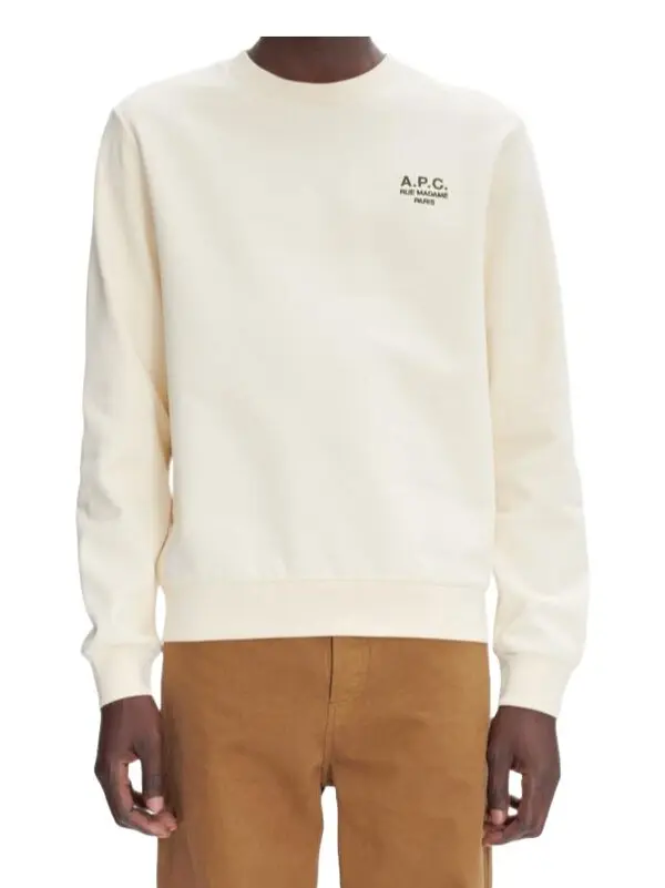 A.p.c. Logo Embroidered Crewneck Sweatshirt - White
