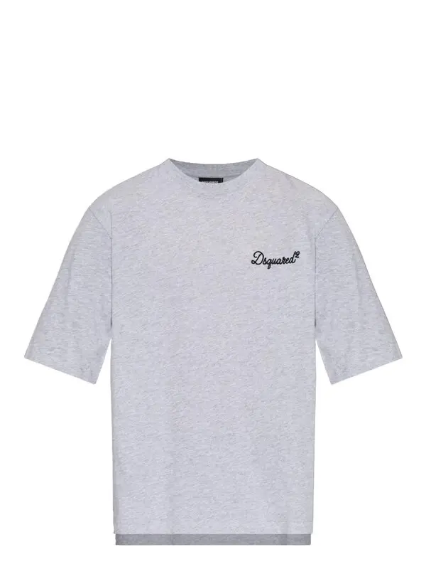 Dsquared2 Logo Embroidered Crewneck T-shirt - Grey