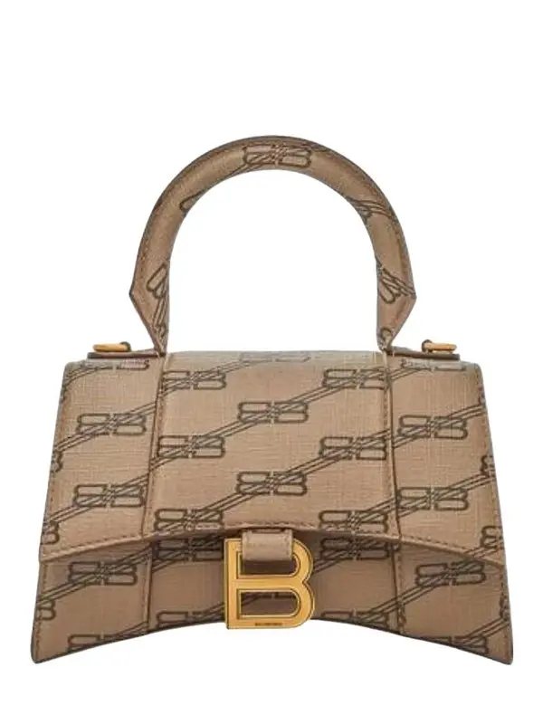 Balenciaga Hourglass Monogram Xs Shoulder Bag - Brown