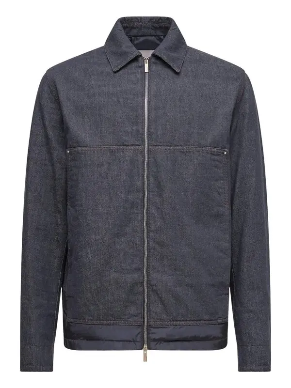 Moncler Zip-up Denim Jacket - Tannin Blue