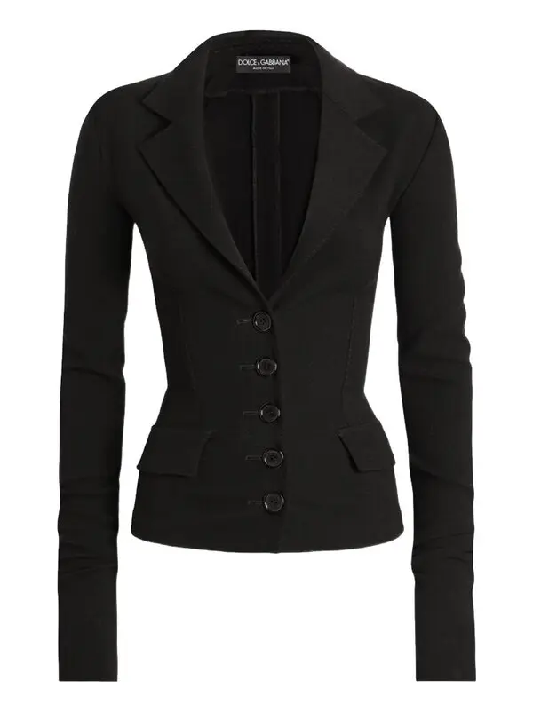 Dolce & Gabbana Fitted Waist Jacket With Button Fastening - Black