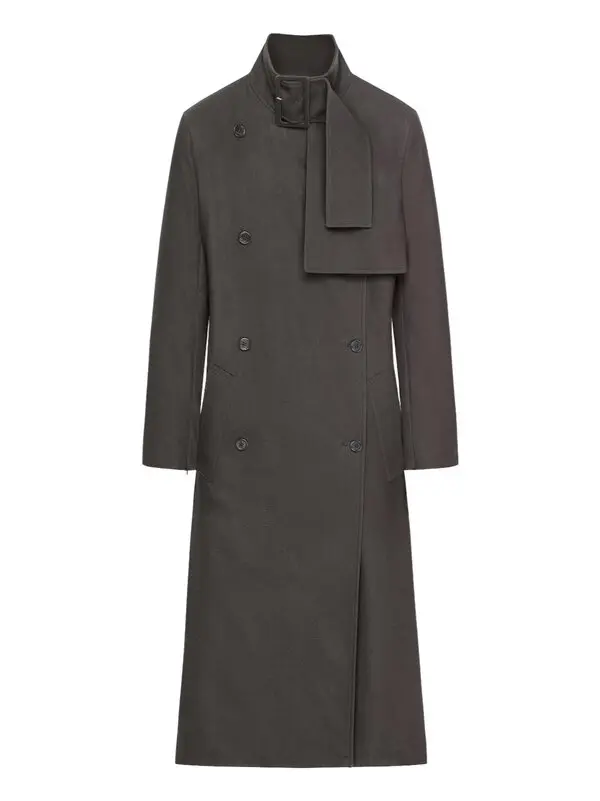COURREGES Buckle Cotton Trench Coat - Anthracite