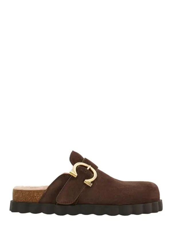 FERRAGAMO Gancini Clog With Rippled Sole - Red