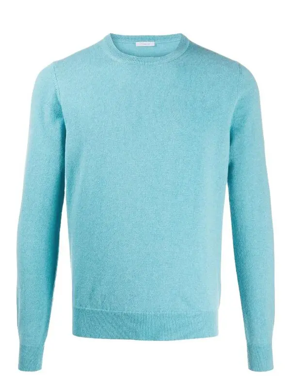 Malo Crew-neck Knitted Sweater - Blue