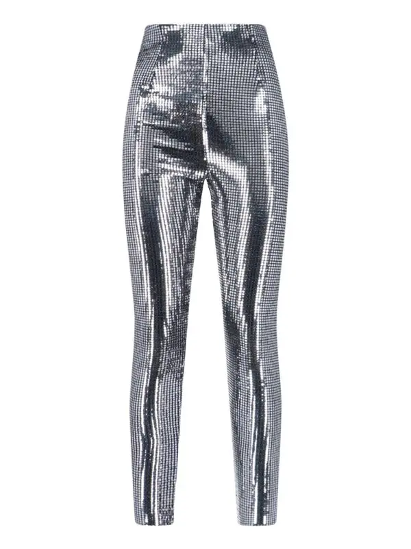 MAISON MARGIELA High-waisted Sequinned Trousers - Silver