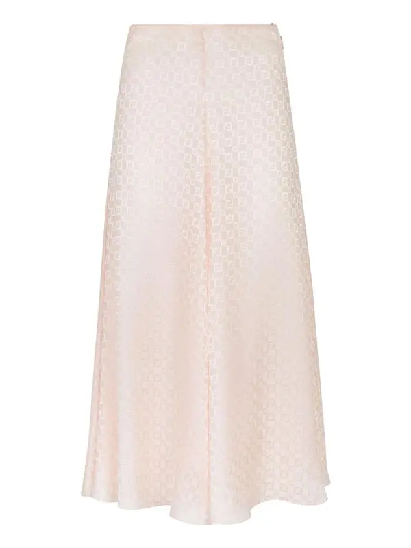 Fendi Printed Flared Midi Skirt - Pink