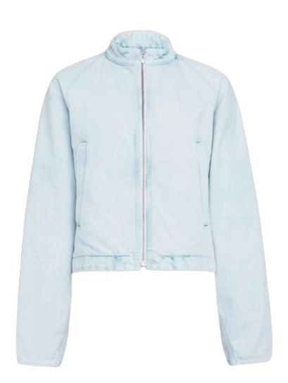 Alaïa Ice Denim Round Neck Jacket - Light Blue