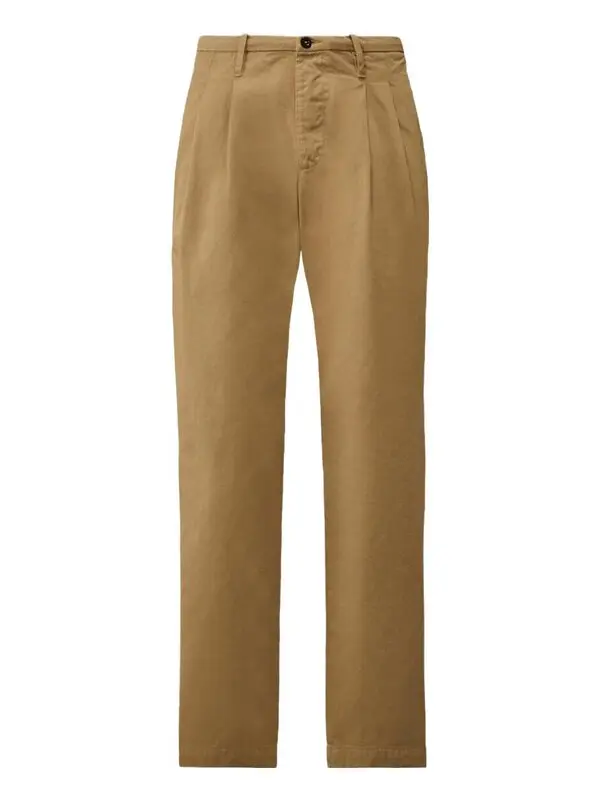 C.P. COMPANY Pleated Cotton-gabardine Loose Trousers - Beige