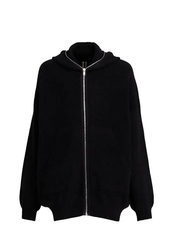 Rick Owens Gimp Alpaca Blend Hoodie - Black