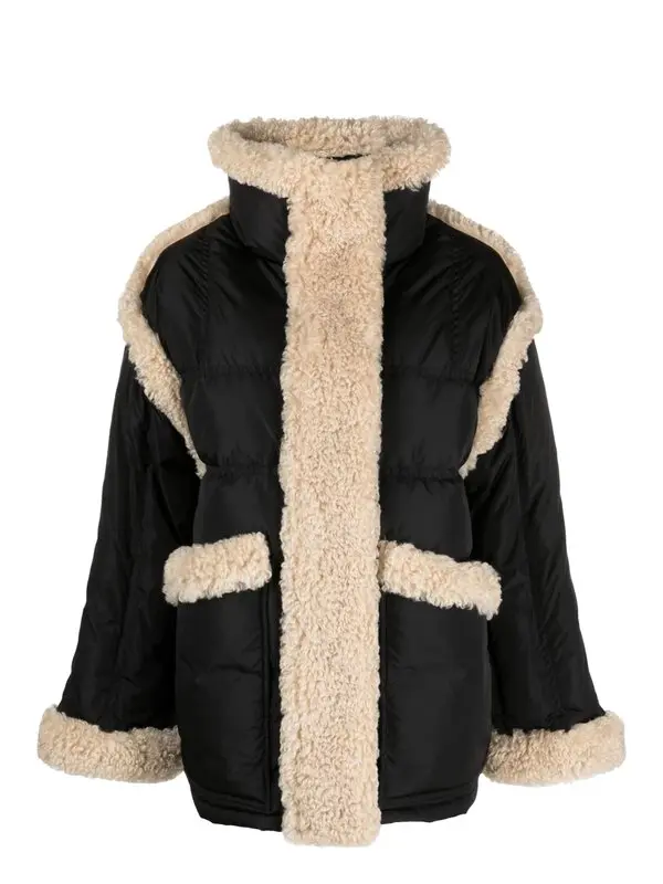 STAND STUDIO Dorothy Funnel Neck Puffer Jacket - Black