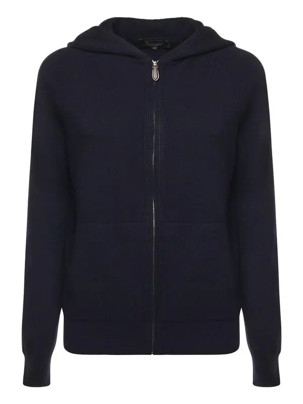 Loro Piana Knitted Zip-up Hooded Jumper - Black