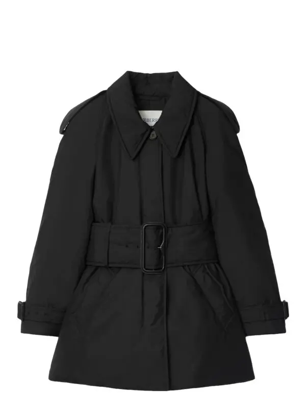 Burberry Belted Long Sleeved Coat - Black