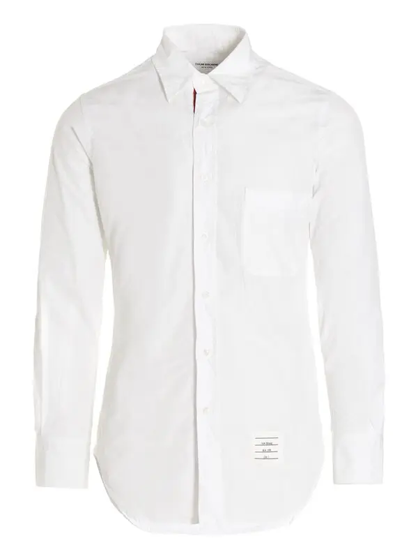 Thom Browne Rwb Detailed Long-sleeved Shirt - White