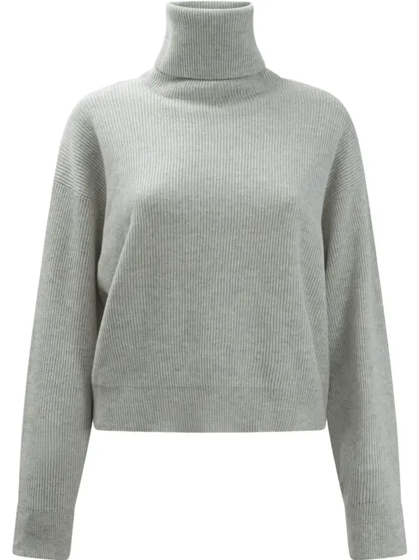 Brunello Cucinelli Ribbed-knit Roll Neck Jumper - Gray