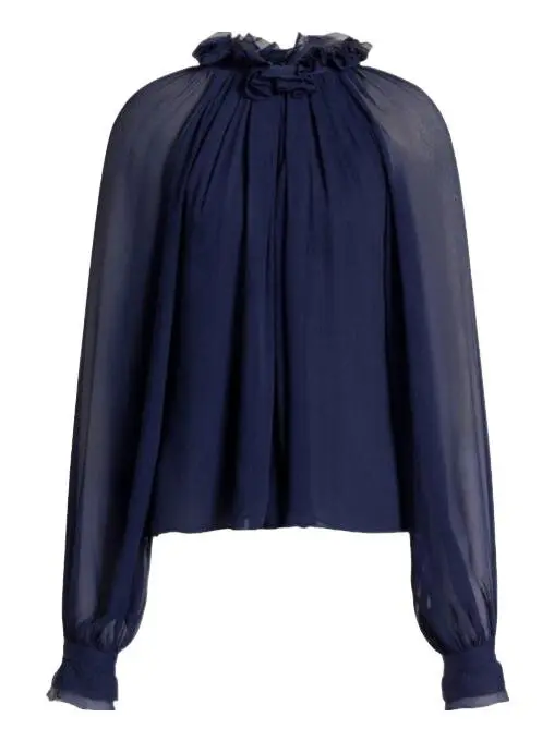 Alberta Ferretti High Neck Blouse - Blue