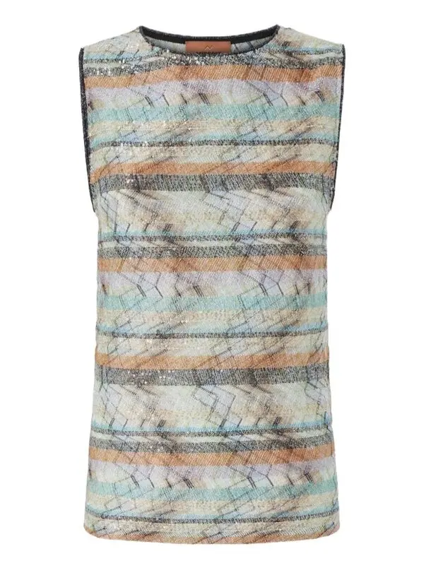 Missoni Sleeveless Zigzag Knit Top - Multicolor