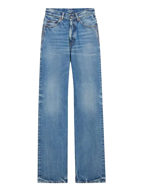 Saint Laurent V-waist Long Baggy Jeans - Blue