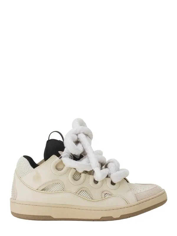LANVIN Curb Lace-up Sneakers - Beige/black