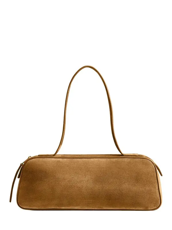 Khaite Simona Zipped Shoulder Bag - Mud
