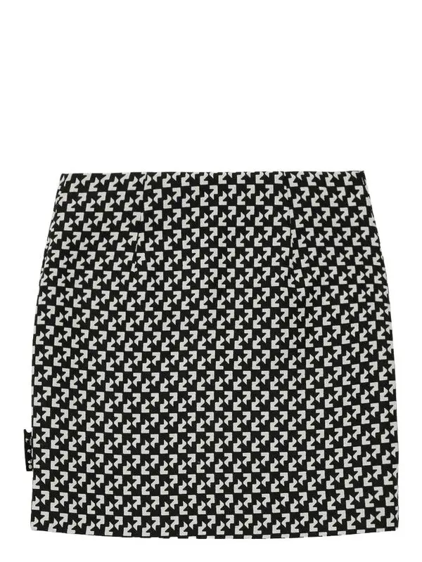 Off-White High-waisted Abstract Print Mini Skirt - Black